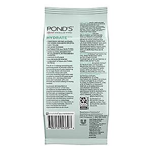 Pond's Vitamin Micellar Wipes For Dry Skin Hydrate Aloe Vera Removes Waterproof Makeup 25 Wipes