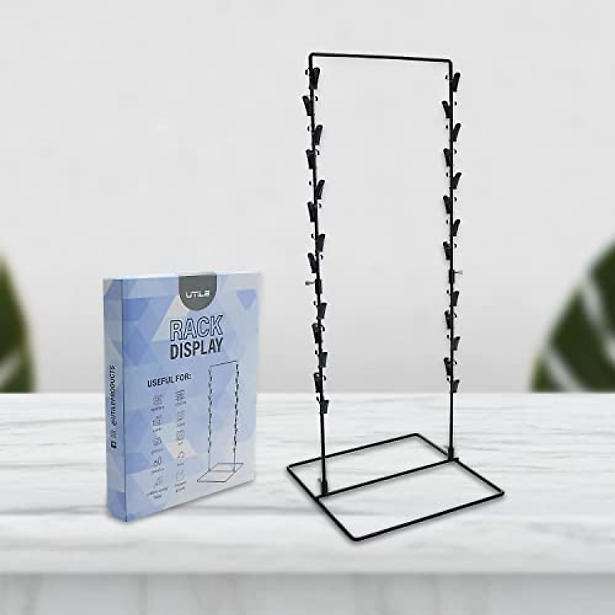 UTILE Countertop Snack Rack Display– Multi-Purpose Counter Stand Organizer for Retail, Stores, Parties, Candy Display and Holder and Chip Display Rack (Matte Black, 24’’ Tall x 9’’ Wide)