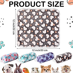8 Pcs Guinea Pig Bedding Cage Liners Bulk Waterproof Blankets Small Animal Flannel Throw Bedding Absorbent Reusable Pet Pee Sleep Mat Pad Cover for Hamster Ferret (Heart,12 x 12 Inch)