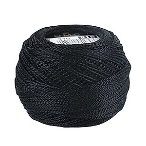 DMC 116 8-310 Pearl Cotton Thread Balls, Black, Size 8
