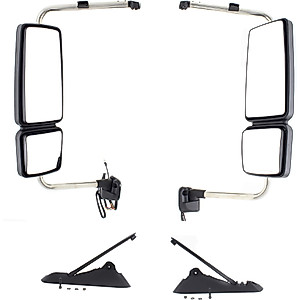 Kool Vue Driver & Passenger Side Power Heated Mirrors for International Durastar 2013 With Signal Light Chrome