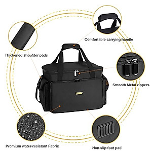 LEFOR·Z Large DJ Equipment Gig Bag Cable File Organizer Bag with Detachable Dividers and Padded Bottom,Travel Music Bag for Professional DJ Gear,Sound Equipment, Musical Instrument and Accessories