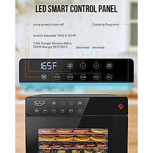 Food Dehydrator Machine 25QT, 8 Trays, Stainless Steel Dehydrators for Food and Jerky large capacity, Adjustable Temperature and 48H Timer, for Fruit, Meat, Beef, Veggies, Dog Treats