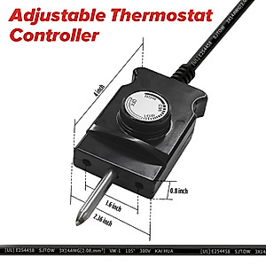 120V 1650W 15A Electric Smoker Heating Element Replacement Kits with Adjustable Thermostat Controller Compatible with Smoke Hollow,Masterbuilt,Char Broil,and Most Electric Smokers