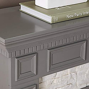 SEI Furniture Dakesbury Faux Stone Color Changing Electric Fireplace, Gray