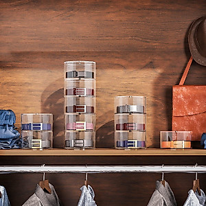 NIUBEE Belt Organizer, Acrylic 5 Layers Belt Case Storage Holder and Display for Accessories like Jewelry,Watch,Bracelets