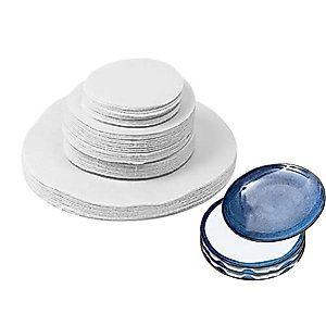 Imperius Set of 96 Felt Plate China Storage Containers Dividers Protectors - Thick and Premium Soft - Dish Storage Containers Dividers 24-10", 48-6", 24-4.8"-White