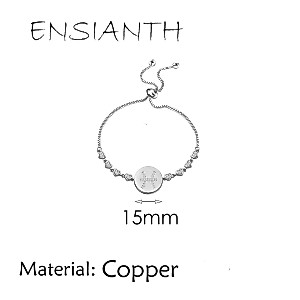 ENSIANTH Sliver Zodiac Sign Adjustable Bracelet Birthday Gift for Women (BR-Pisces S)
