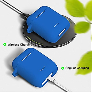 MOLOVA Protective Silicone Case Compatible with Tozo t6, Front LED Visible, Premium Accessory Shockproof tozo t6 Case Cover with Keychain. (Blue)