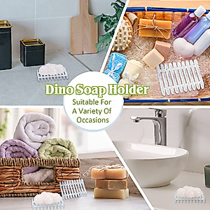 4 Pieces Plastic Bar Soap Holder Soap Tray Soap Saver Bar Dish Self Draining Soap Dishes for Soap Sponge Dryer Bathroom Toilet Shower Kitchen Restaurant Counter (Clear)