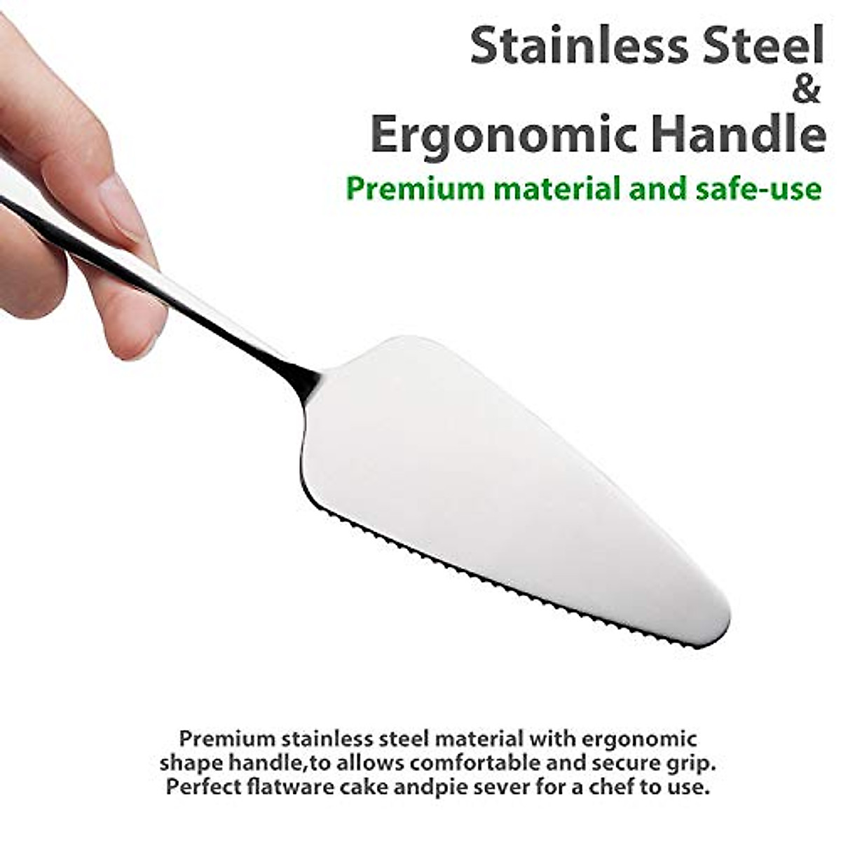 KISTVO 9-Inch Stainless Steel Pie Server Spatula, Cake Cutter Pie Pastry Server, Dessert Server for Cake Dessert Pizza Cheese Pie, Serrated Edge, Ergonomic Handle and Dishwasher-safe
