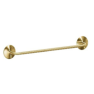 mDesign Metal Self Adhesive Towel Rack Hanger - Easy Mount Towel Bar - Stick On Towel Rod for Kitchen Walls, Cabinets, Door, or Mirrors - Use for Hand, Dish, Tea Towels - Omni Collection - Soft Brass