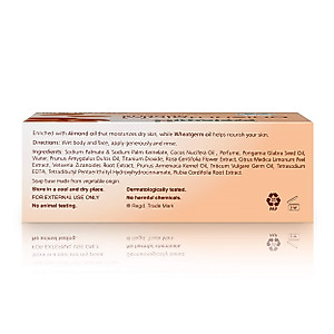 Himalaya Moisturizing Almond Cleansing bar, Body Soap for Soft and Healthy-Looking Skin 4.41 oz/125 g, 6 Pack