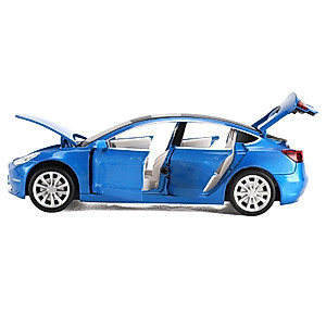 MYJJTYS Toy Car 1/32 Model 3 Metal Die Casting Pull Back Car for 3 4 5 6 7 Year Old boy Toy with Sound and Light,Blue