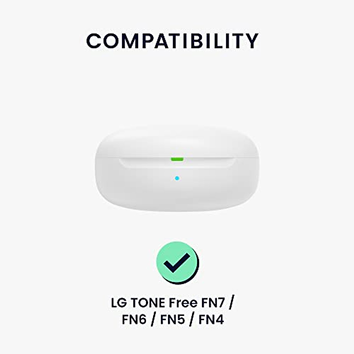 kwmobile Case Compatible with LG Tone Free FN7 / FN6 / FN5 / FN4 Case - Silicone Cover Holder for Earbuds - Black