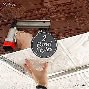 Great Lakes Tin Jamestown Bronze Burst 2ft x 2ft Nail Up Ceiling Tiles - Perfect for DIY and Home Renovation Projects - Easy to Install (5 Pack)