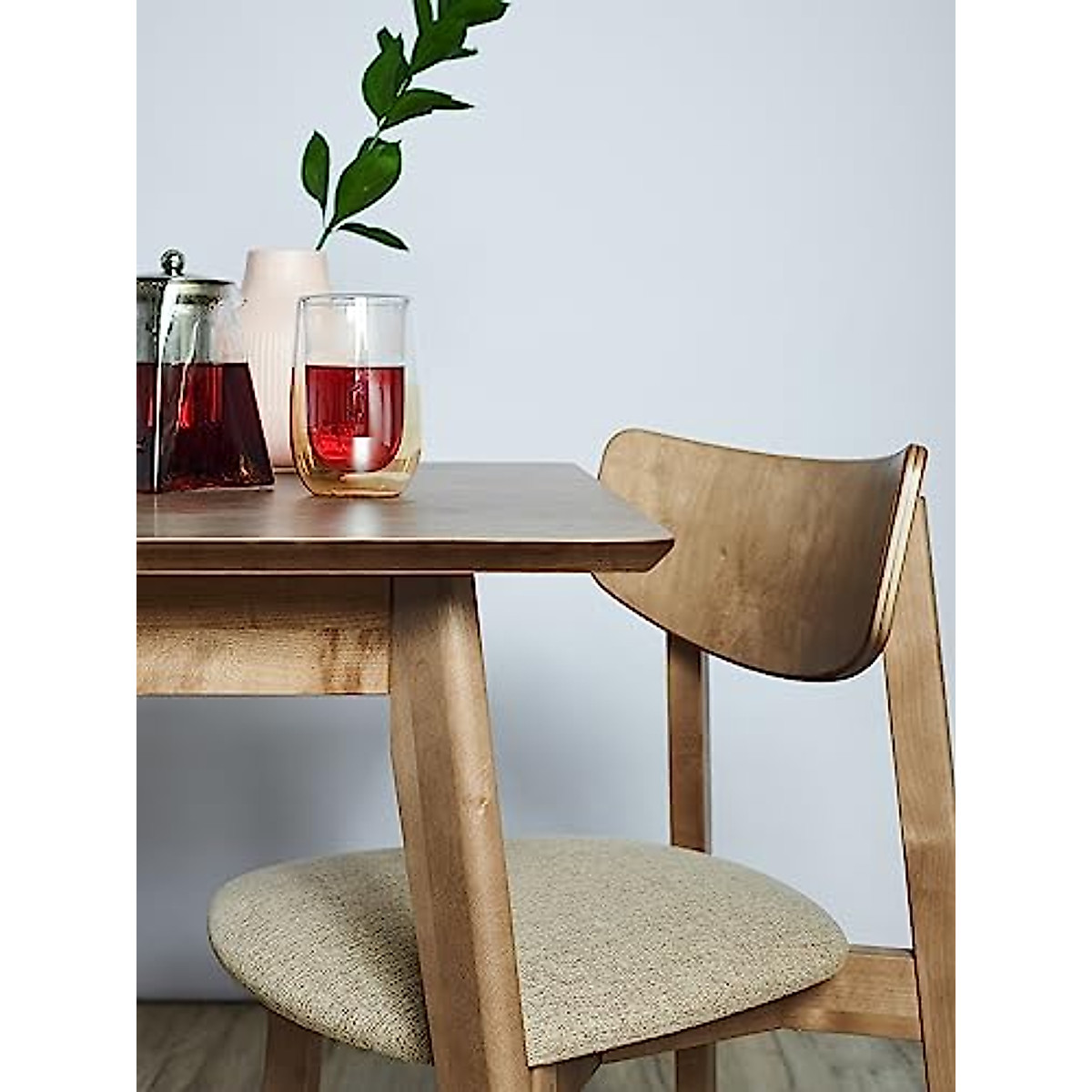 DAIVA CASA Pegasus Rectangular Dining Table - Birch Solid Wood Kitchen & Dining Room Furniture - Mid Century Modern Scandinavian Style – Brown Kitchen Table for Small Space – 40х24 inch