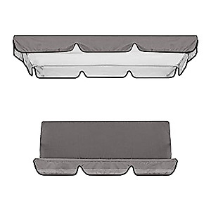 Waterproof Swing Canopy with Seat Cushion Cover 55.9"(L) x 47.2"(W), Outdoor UV Block Sun Shade Canopy of Swing Chair for Garden Park Balcony Backyard Swing Canopy Replacement Cover (Style-5)