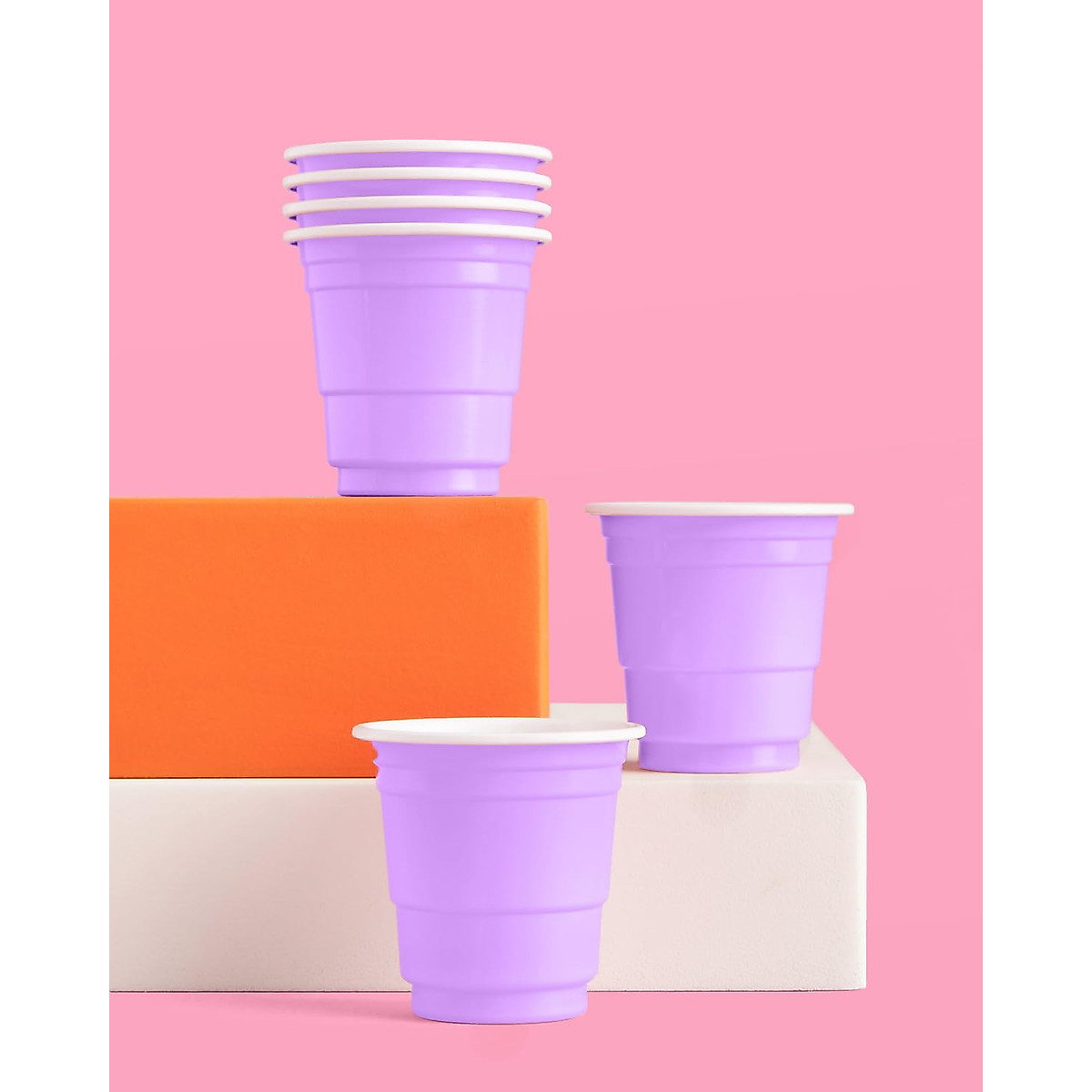 xo, Fetti Party Decorations Lavender Purple Plastic Shot Glasses - 50 Matte Disposable 2 oz Cups | Bachelorette Party, Birthday Party, Party Favors, Baby Shower Supplies