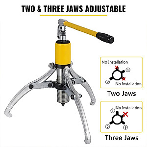 VEVOR Hydraulic Gear Puller, 15 Ton Max. Capacity Hydraulic Puller, 2 or 3 Jaws Bearing Hub Separator, 3.9"- 11.8" Hydraulic Puller Separator Tool for Pulling Hubs, Flanges, Gears, Bearings