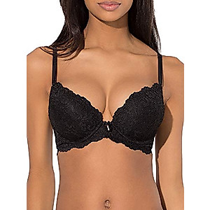 Smart & Sexy Women's Maximum Cleavage Underwire Push Up Bra, Available in Single and 2 Packs, Black Hue, 40C