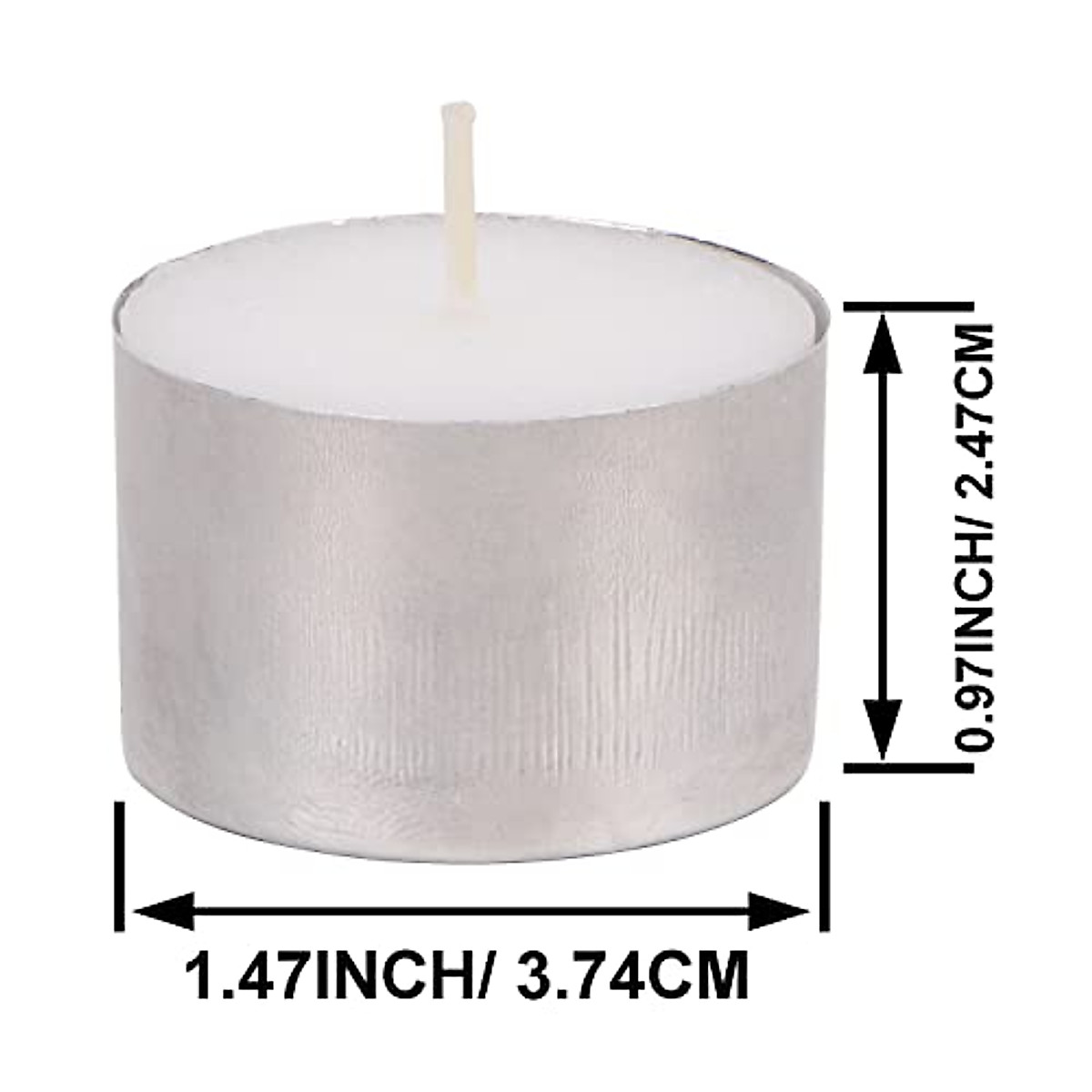 50 Pack Unscented Tea Light Candles 8 Hours Extended Burn Time Smokeless Dripless Paraffin Wax Tealight Candles in Bulk Small Votive Candle for Shabbat, Home Decorative