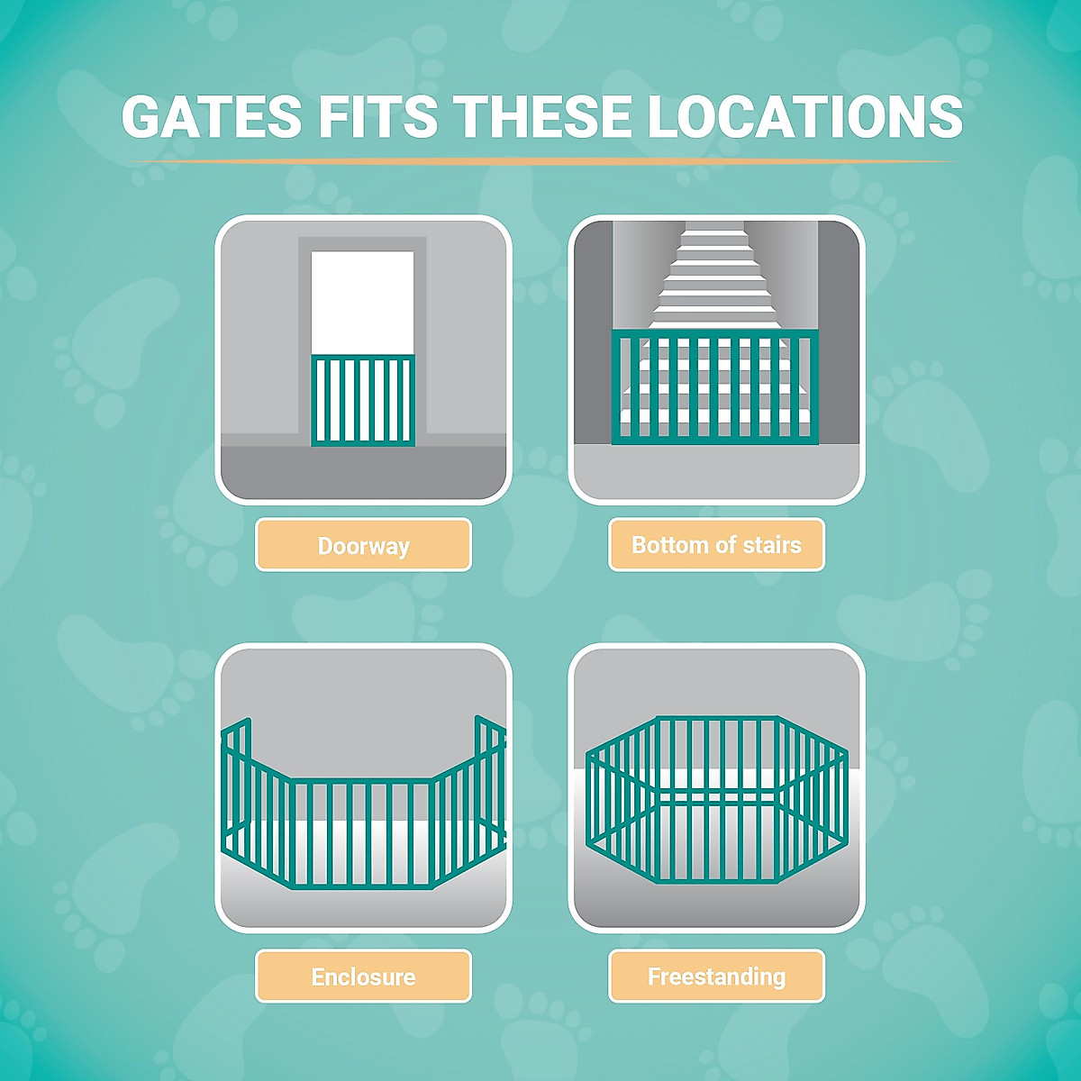 KidCo - Custom Fit Auto Closing ConfigureGate Baby Gate with with 30 Inch Door Section, Baby Fence, Safety Gate (Black)