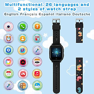 OKYUK 4G GPS Smartwatch for Girls Boys, IP67 Waterproof Sport Smart Watch Phone for Kids, with Camera WiFi Video Call Phone Call SOS Pedometer for 3-14 Age