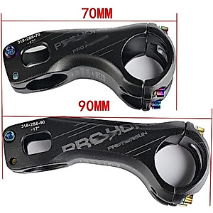 ZECHAO Road Bike Stem,Aluminum Alloy 17 Degree Mountain Bike Stem 70/ 90MM 31.8 * 28.6MM XC Mountain AM Bike Handlebar Mountain Stem Bike Stem (Color : Colorful, Size : 90mm)