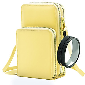 Valleycomfy Small Crossbody Bag For Women Touch Screen Cell Phone Purses and Wallet Lightweight Travel Handbag (Duck Yellow)