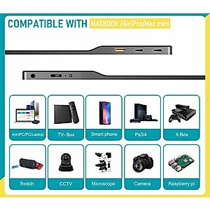 MSDONG Touchscreen 4K Portable Monitor - 15.6" 3840×2160 IPS HDR/100% sRGB Monitor for Laptop,FreeSync with Built-in Speakers HDMI for PS4 Switch Laptop PC Phone Mac Surface,VESA mountable