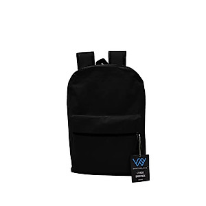 48 Pack Backpack, Bulk 17 inch Outdoor Travel Zippered Bags Bulk Pack for Corporate Events (Black)
