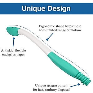 3 Pcs Toilet Aid Set for Wiping Include Long Handle Butt Wiper Shower Brush Portable Bidet Comfort Self Wipe Bathroom Tool for People Overweight, Elderly and Disabled, Pregnant