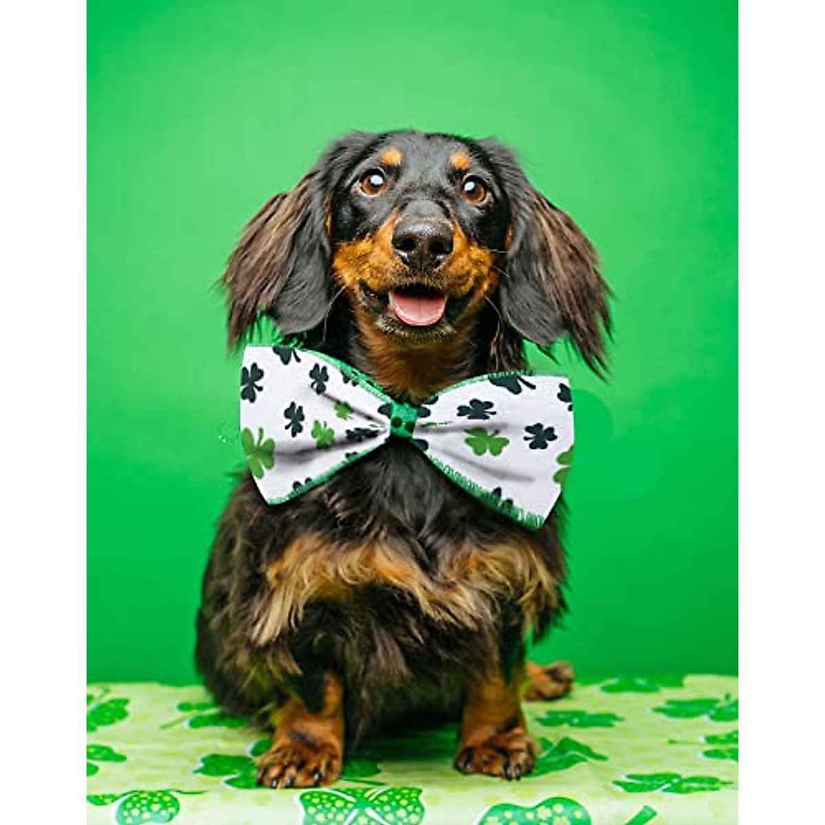 Saint Patrick's Day Fabric Ribbons, Green Clovers Edge Wired Burlap Ribbon for St Patrick Day Decor Irish Hanging Wrapping Party Gift Decoration Outdoor Crafts Supplies (2.5 Inch * 10 Yards * 1 Roll)