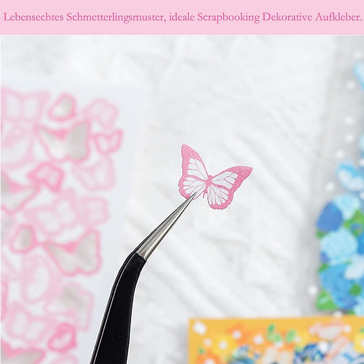 Scrapbook Stickers 24 Sheets Self-Adhesive Deco Stickers,Colorful Butterfly Scrapbooking Sticker,Shiny Korean Stickers Waterproof Journal Stickers for Postcard Photo Planner Diary Card Decoration