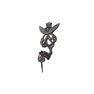 HANDCRAFTED NAUTICAL DÉCOR Cast Iron Butterfly on a Branch Decorative Metal Wall Hook 6.5"