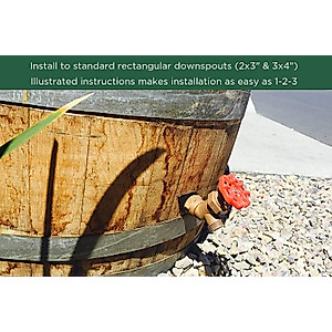 EarthMinded DIY Rain Barrel Diverter and Parts Kit - Water Collection System To Convert Containers into Rain Barrels - Catch Rain Water for Outdoor Chores - RBK-0001