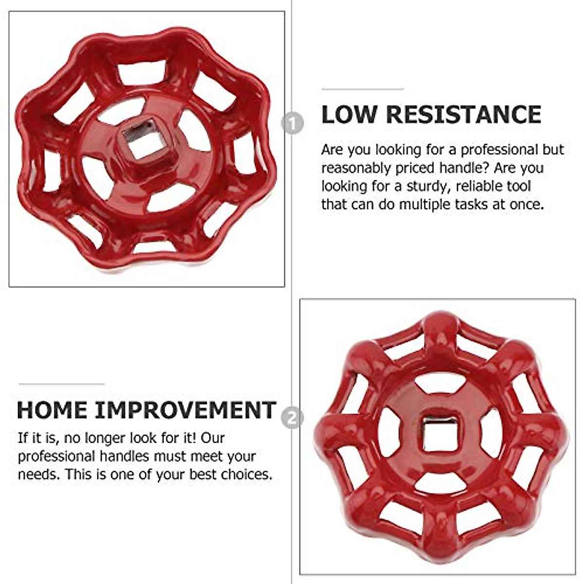 DOITOOL Faucet Hose Bibb Round Wheel Handle, Valve Replacement Wheel Handle Cast Iron Broach Wheel Handle