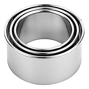 Cookie Cutters - Biscuit Cutters/Stainless Steel Dumpling Cutters/Cake Pastry Cutters / Cake Cookie Scone Cutters Molds stamps for Cooking Baking ( 3Pcs, Round Edge)