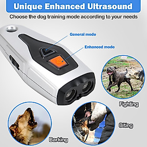 Anti Barking Device with Training/Deterrent Modes,Anti Barking Device Ultrasonic Dog Barking Deterrent with LED Flashlight,Portable Indoor & Outdoor,Dog Training & Behavior Aids