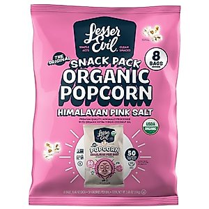 Lesser Evil - Buddha Bowl Organic Popcorn Himalayan Pink - 0.46 Ounce (Pack of 8)