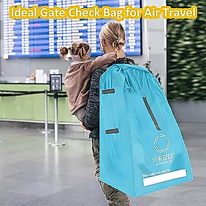 YOREPEK Car Seat Travel Bag Backpack, Universal Car Seat Bags for Air Travel Fits Convertible,Booster,Infant Carseat, Carseat Travel Cover, Gate Check Bag for Car Seats,Blue