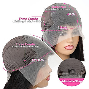 Water Wave Lace Front Wigs Human Hair Wigs for Women HD 13x4 Glueless Lace Frontal Wigs Human Hair Pre Plucked with Baby Hair Wet and Wavy Wigs Human Hair 150% Density Natural Color (24 Inch)