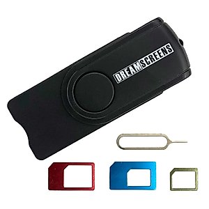 Dreamscreens USB SIM Card Reader Multi-Media SD TF MMC with Micro and Nano SIM Adapters and SIM Editing and Text Recovery Software