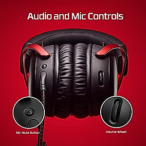 HyperX Cloud III – Wired Gaming Headset, PC, PS5, Xbox Series X|S, Angled 53mm Drivers, DTS, Memory Foam, Durable Frame, Ultra-Clear 10mm Mic, USB-C, USB-A, 3.5mm – Black/Red