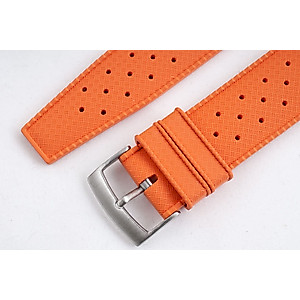 StrapHabit Quick Release Tropical Style FKM Rubber Watch Strap Band 18mm, 19mm, 20mm, 21mm, 22mm (Blue, 22mm)