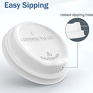 MRcup [40 Packs] 12oz Insulated Triple Wall Coffee Cups with Lids and Straws, PerfectTouch Leakfree Disposable Coffee Cups, Anti-slip Anti-spill Togo Hot & Cold Reusable Paper Cups, Colorful