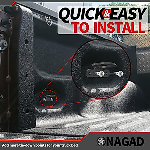 ONAGAD Tie Down Anchors for 2000-2017 Ford Tie Down Hooks | Fits 2004-2017 F-150 Styleside | Fits 2001-2010 Explorer Sport Trac, Inner-Bed Truck Bed Tie Downs (Pack of 6)