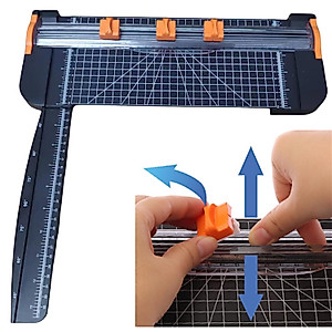A4 Paper Cutter Paper Trimmer Portable Paper Slicer, 12 Inch Titanium Scrapbooking Tool with 3pcs Replacement Blades with Safeguard Side Ruler for Craft Paper, Coupon, Label and Cardstock