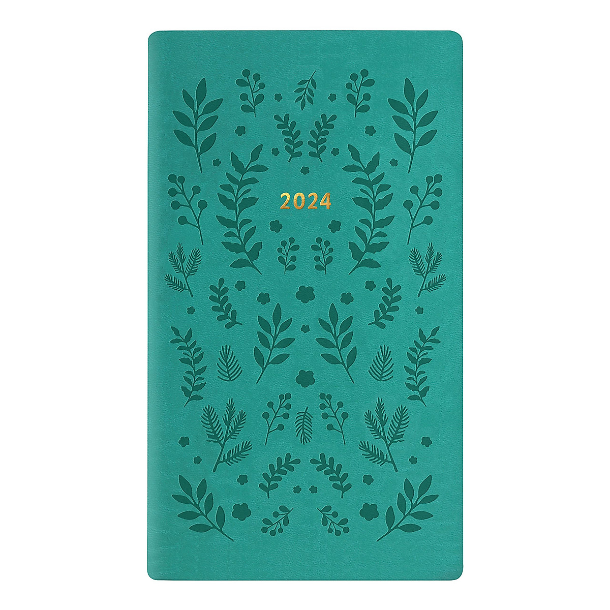 Letts of London Woodland Weekly Planner, 12 Months, January to December, 2024, Pocket Size, 5.875" x 3.125", Multilingual, Green (C082173-24)